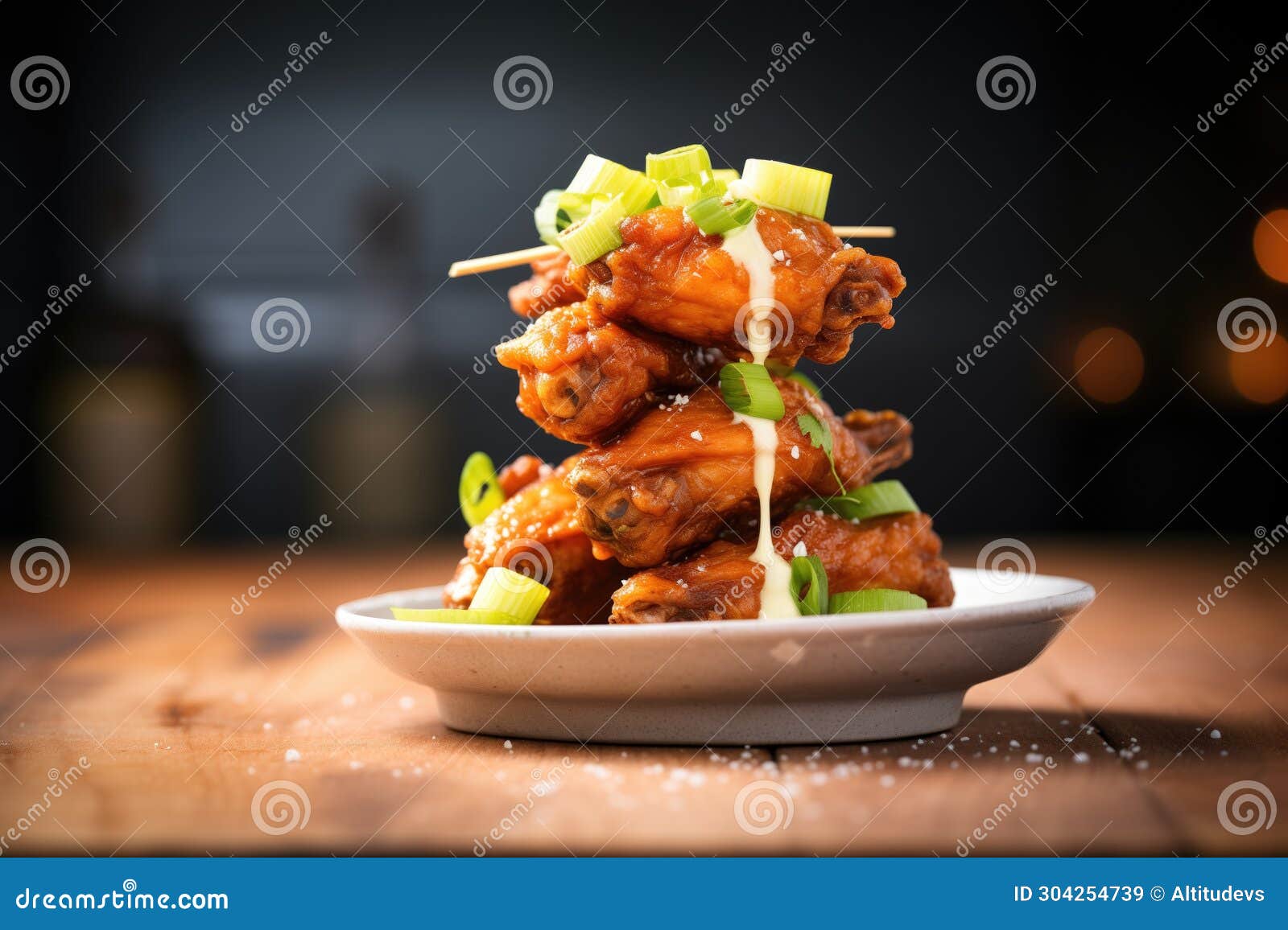 Fried Chicken Wings Stack with Celery Sticks Stock Image - Image of ...
