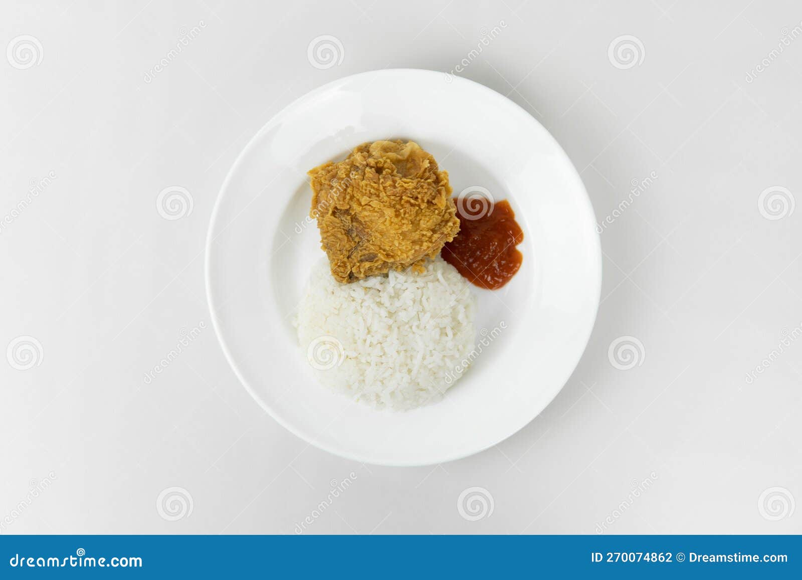 Fried chiken and rice stock photo. Image of china, drink - 270074862