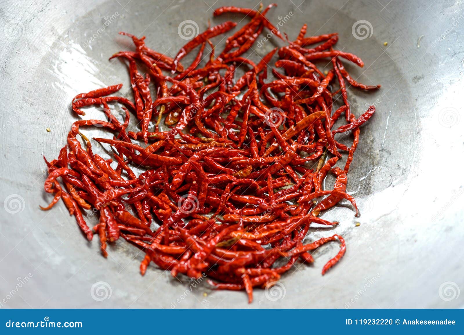 Fried Chili on pan stock photo. Image of bell, cuisine - 119232220