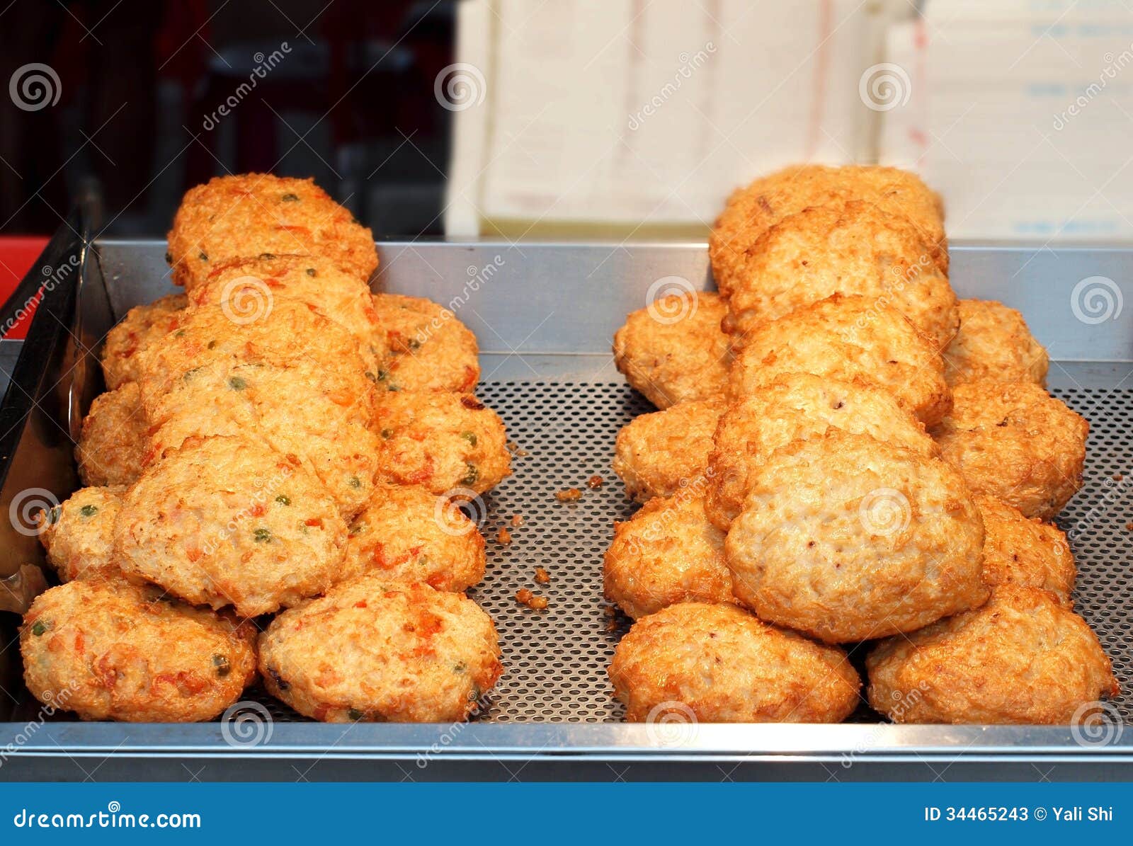Fried Chinese Fish Cakes stock image. Image of flat, round - 34465243
