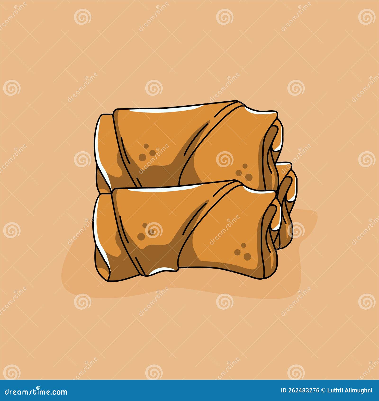 Fried Chinese Spring Rolls Illustration Vector Stock Stock Vector ...