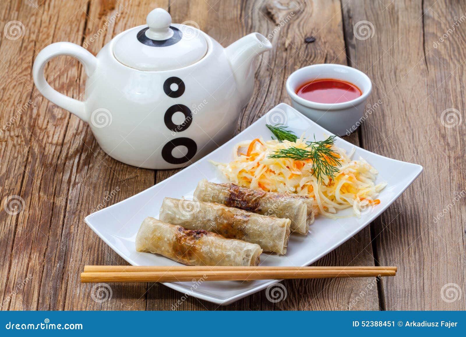 Fried Chinese Spring Rolls. Stock Image - Image of chinese, deep: 52388451