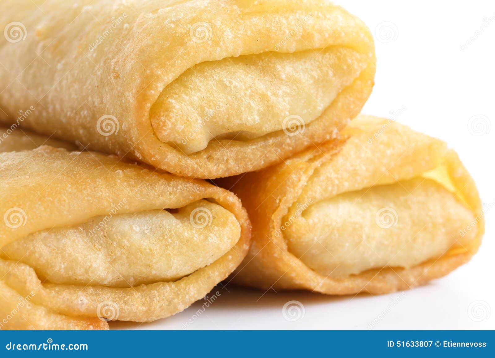 Fried Chinese Spring Rolls on White. Stock Image - Image of asian, deep ...