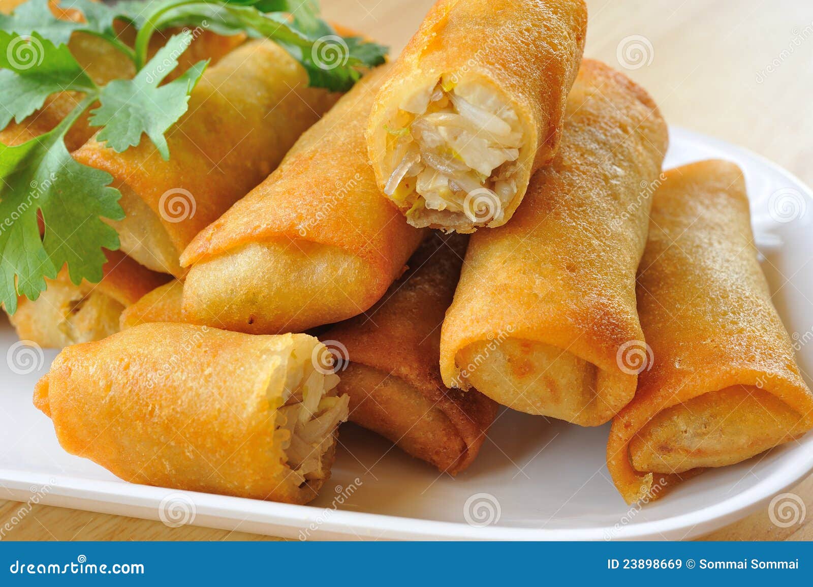 Fried Chinese Traditional Spring Rolls Stock Image - Image of ...