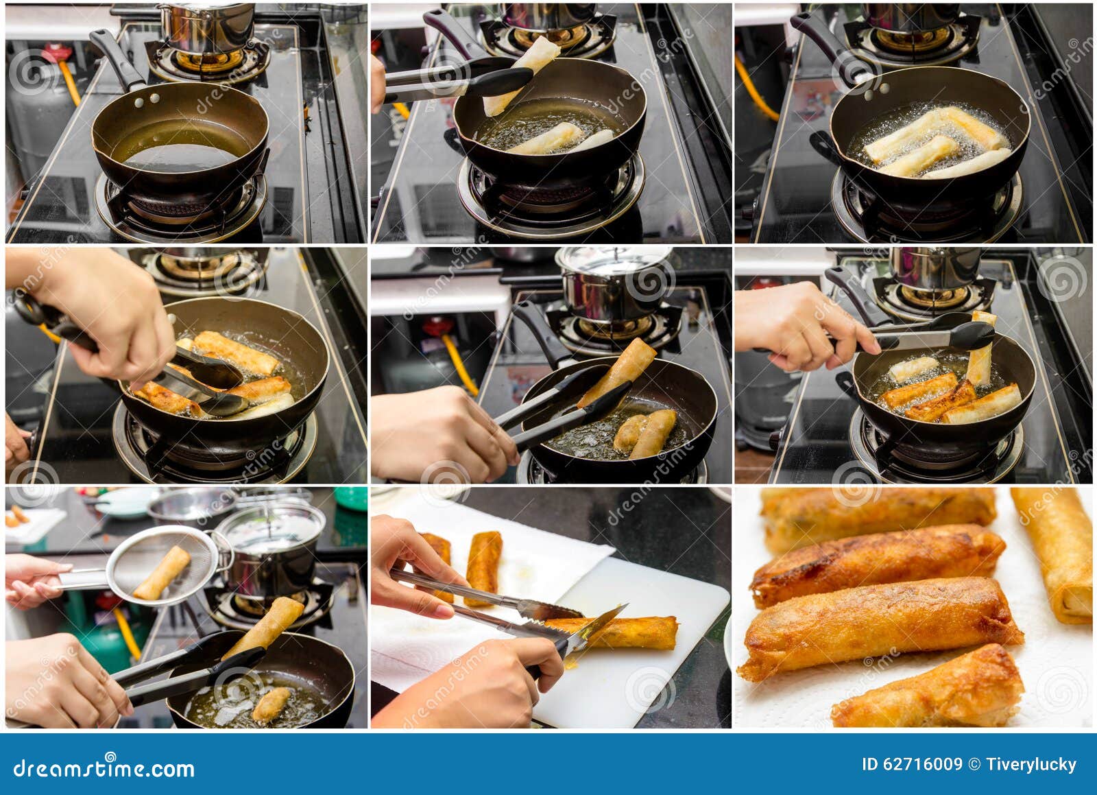 Fried Chinese Traditional Spring Rolls Stock Image - Image of cook ...