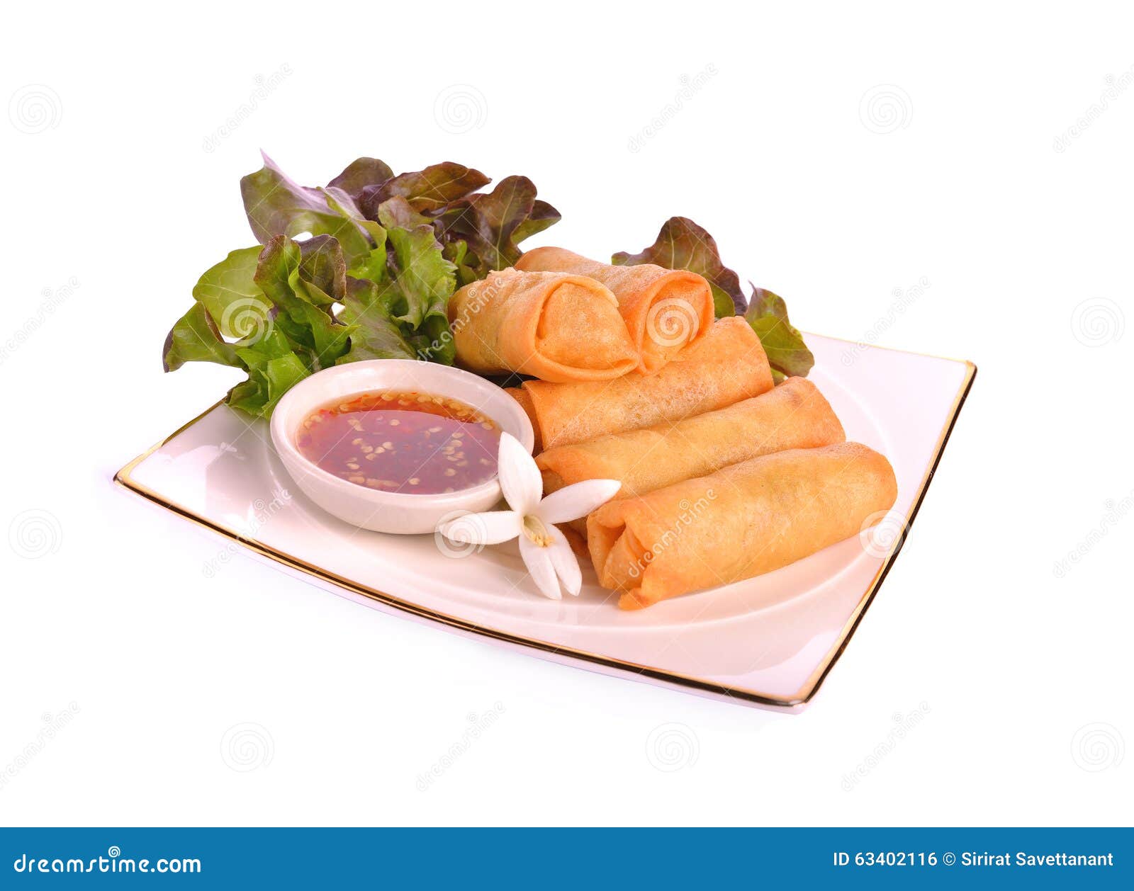Fried Chinese Traditional Spring Rolls Food Stock Photo - Image of ...