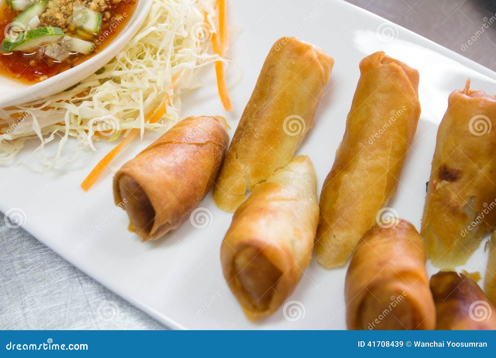 Fried Chinese Traditional Spring Rolls Food Stock Image - Image of ...