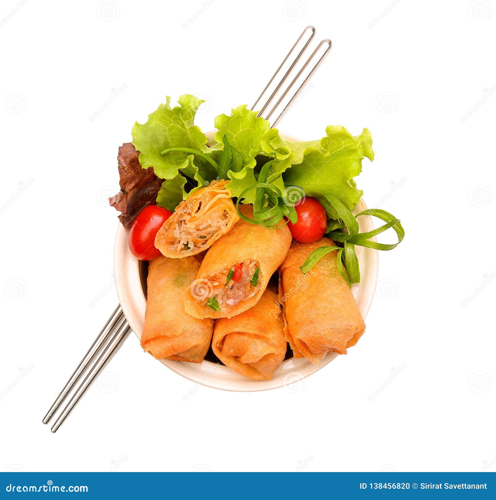 Fried Chinese Traditional Spring Rolls Food Stock Photo - Image of ...