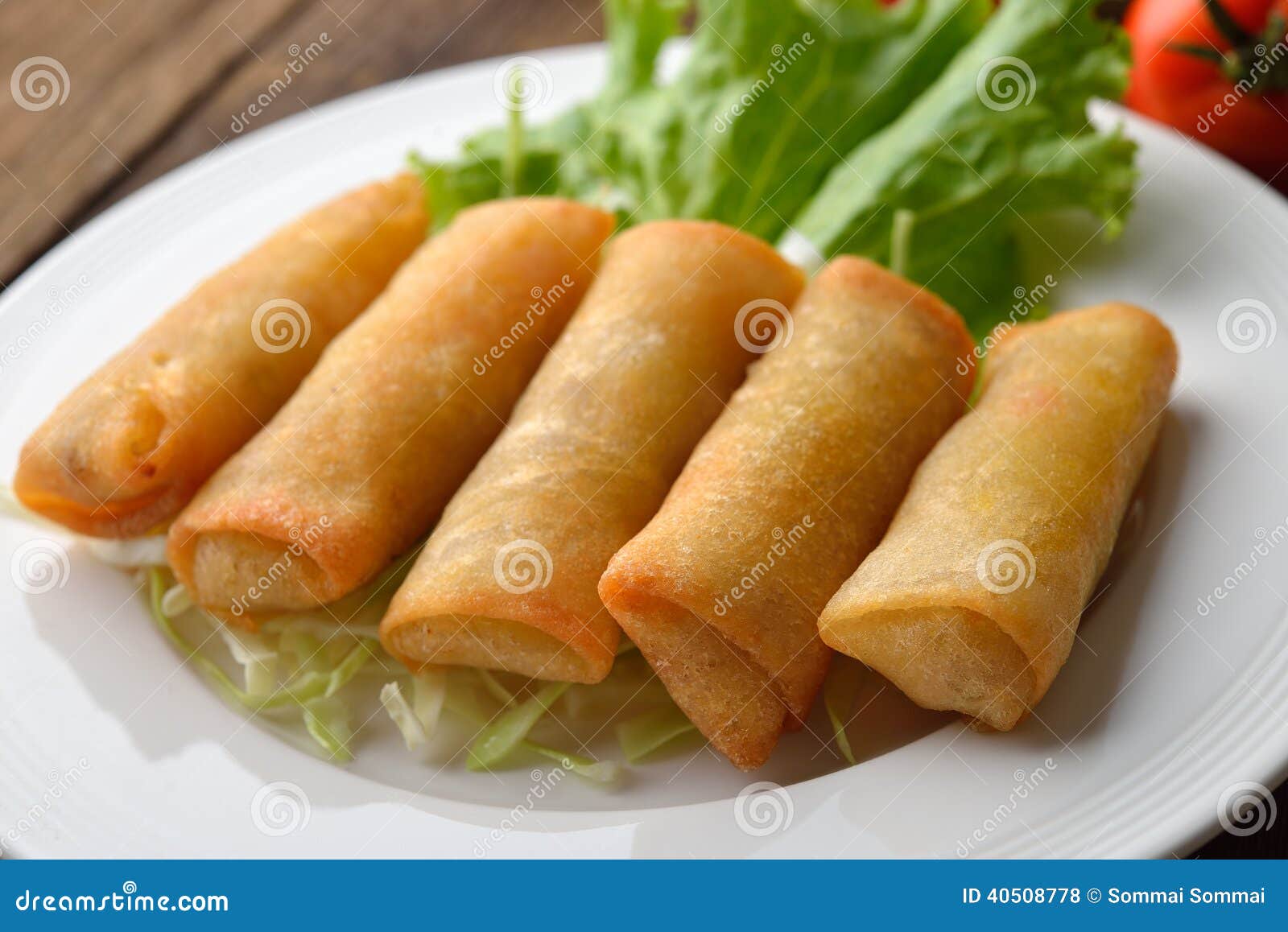 Fried Chinese Traditional Spring Rolls Food Stock Photo - Image of thai ...