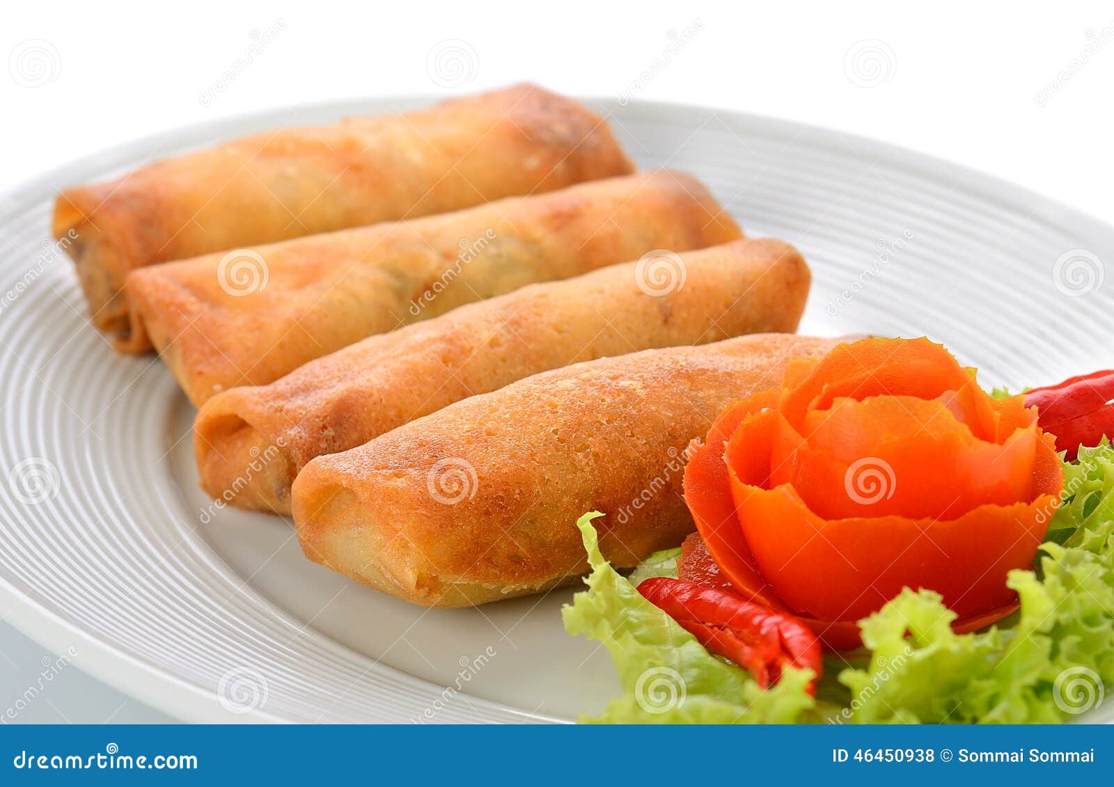 Fried Chinese Traditional Spring Rolls Food Stock Photo - Image of ...
