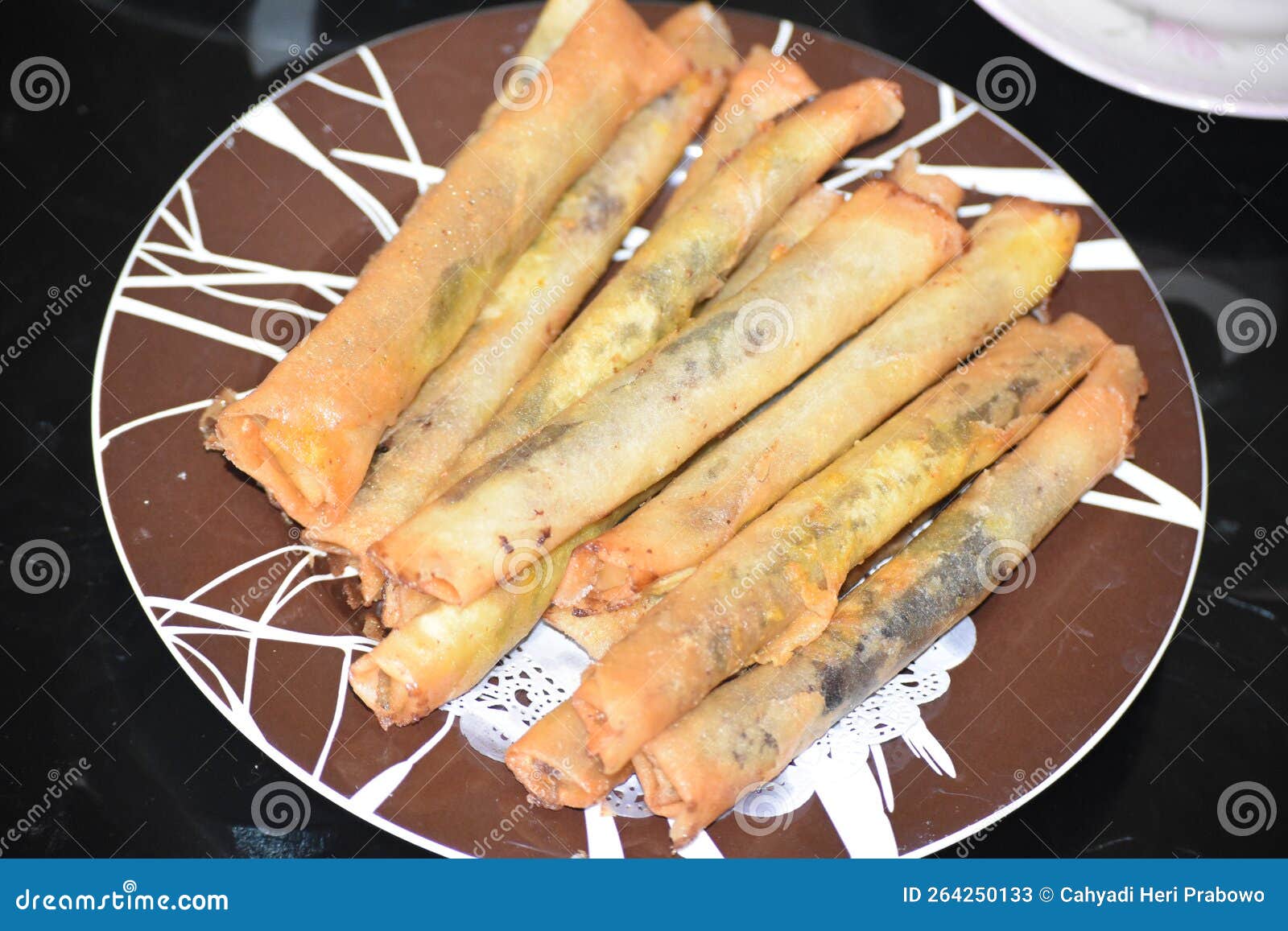 Fried Choco Banana in a Thin Dough Sheet Stock Image - Image of banana ...