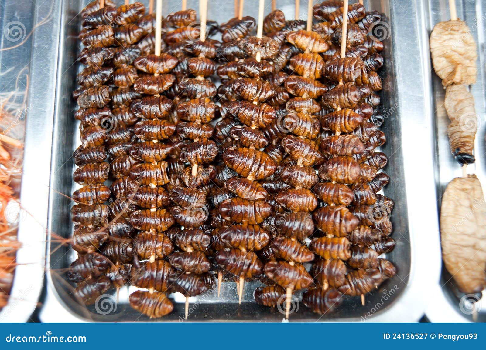 Fried Cicada Pupa, Chinese Cuisine Stock Image - Image of sichuan ...