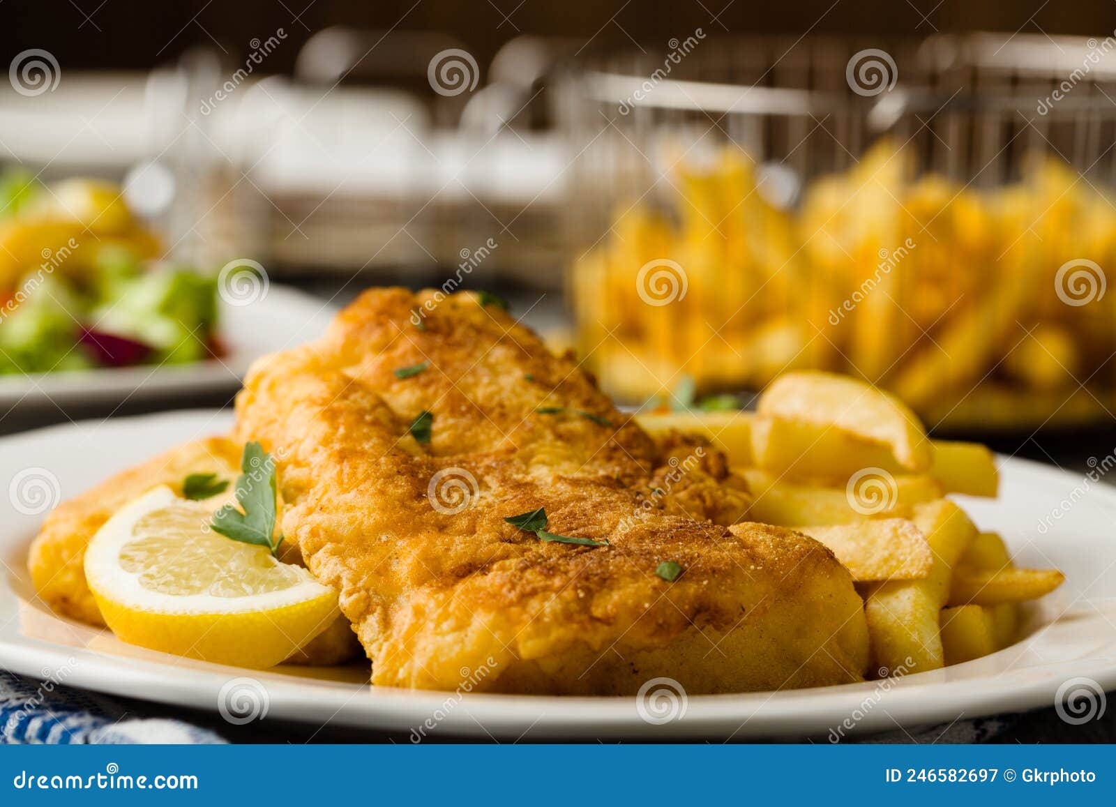 Fish Dish - Fried Fish Fillet with Vegetables Stock Image - Image of ...