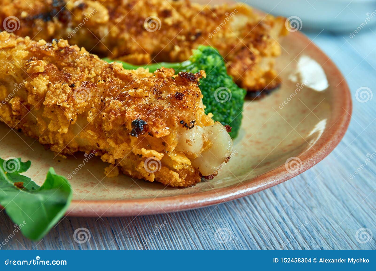 Fried Cod in Coconut Curry Flakes Stock Photo - Image of cuisine, white ...