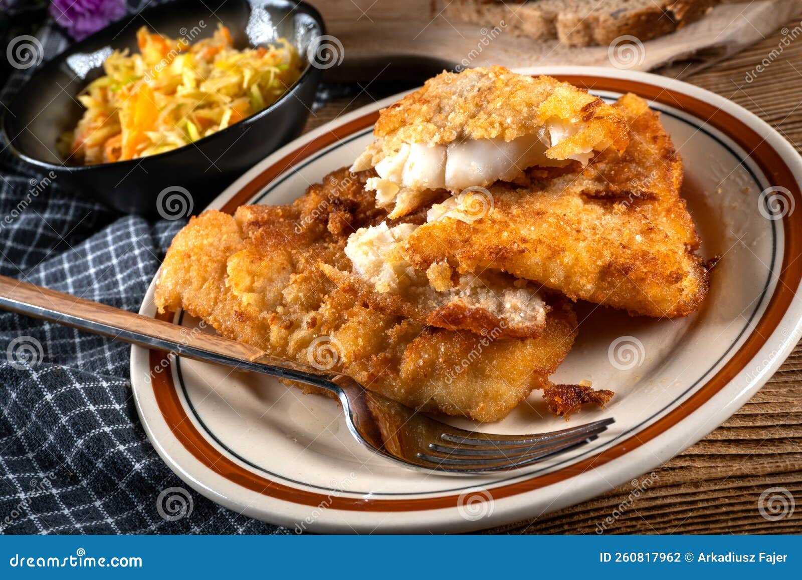 Fried cod fillet stock photo. Image of homemade, slice - 260817962