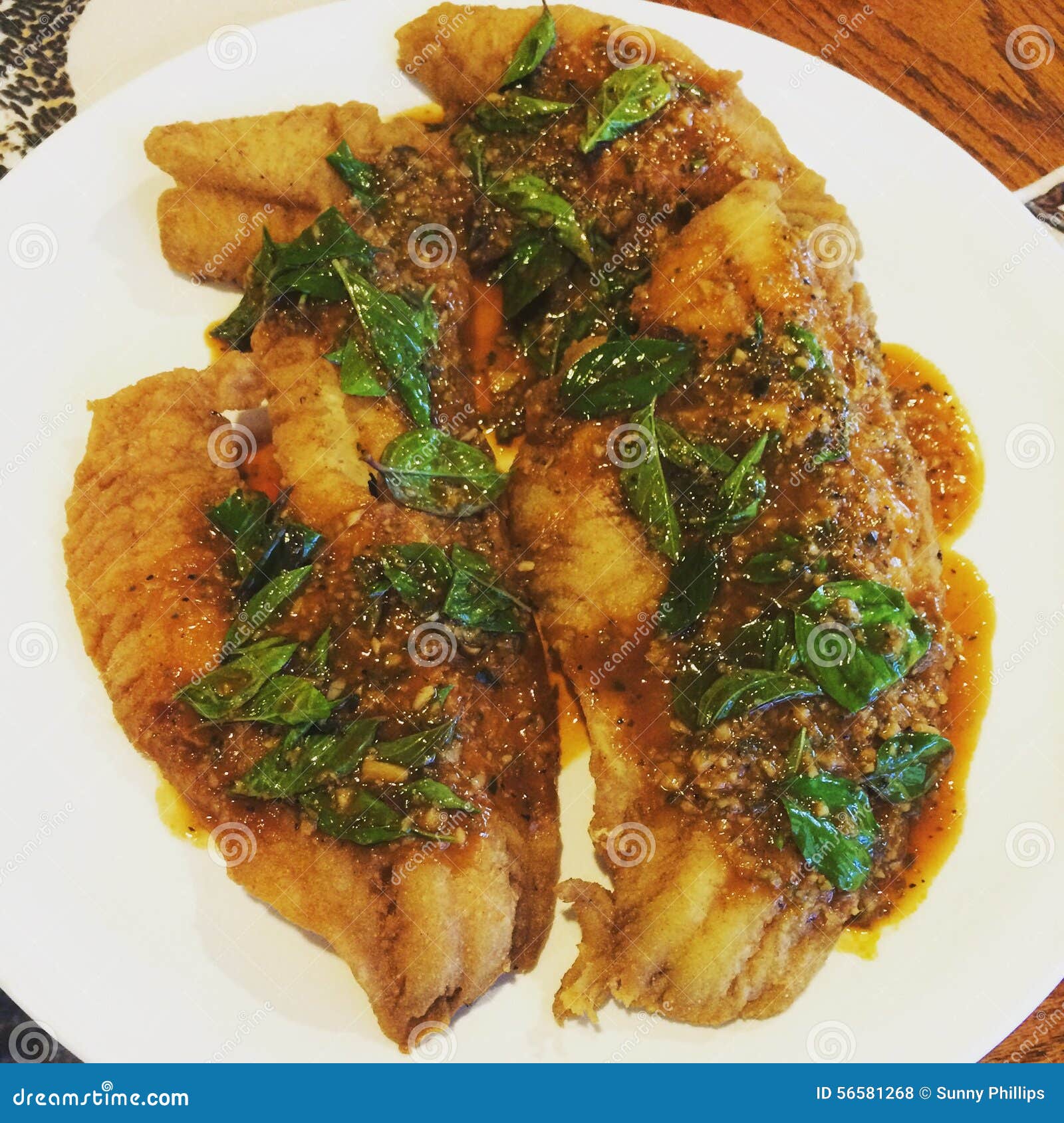 Fried Cod Fish with Spicy Sauce Stock Photo - Image of thai, dinner ...