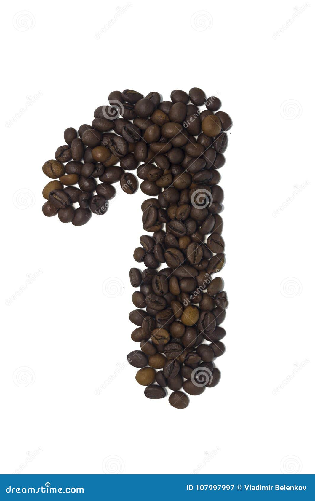 Coffee Beans in the Form of a Number 1 Stock Image - Image of aroma ...