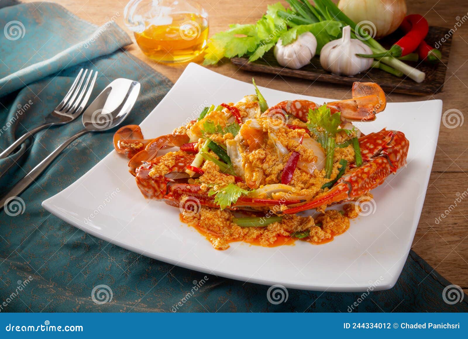 Fried crab curry powder stock photo. Image of dish, lunch - 244334012