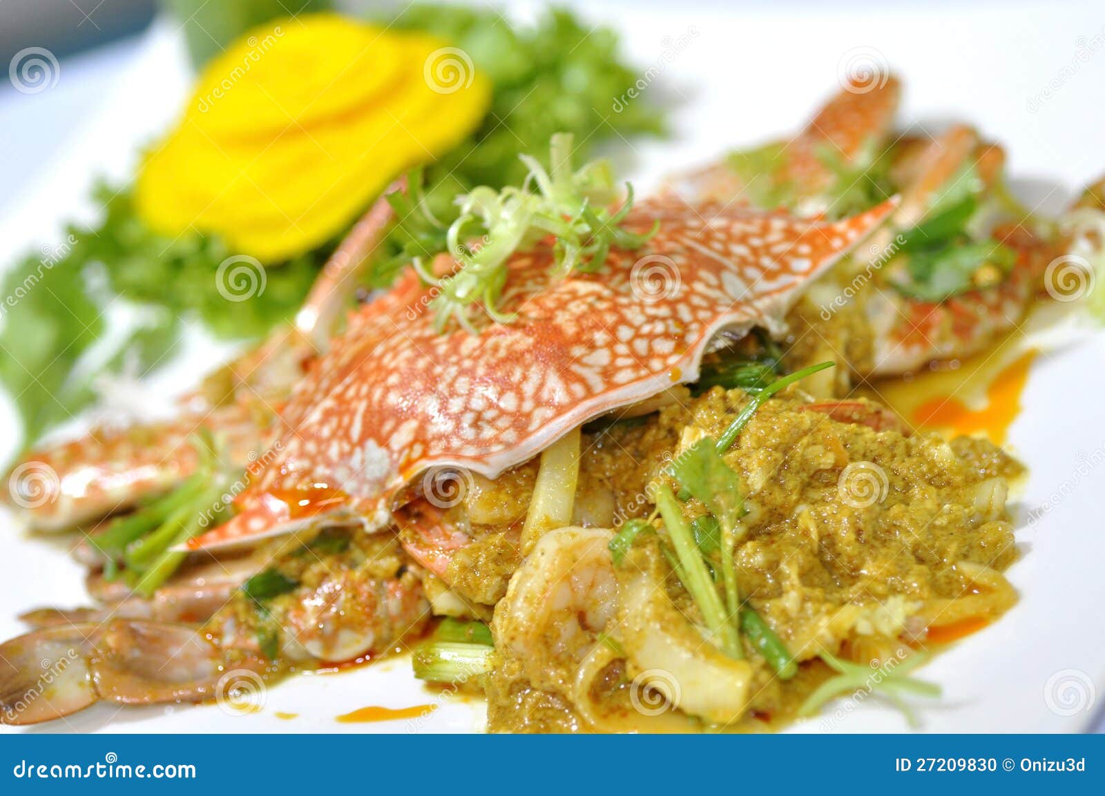 Fried Crab with Curry Powder Stock Photo - Image of kitchen, fresh ...