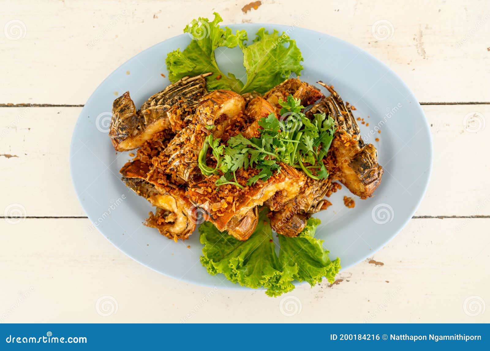 Fried Crayfish or Mantis Shrimps with Garlic Stock Photo - Image of ...