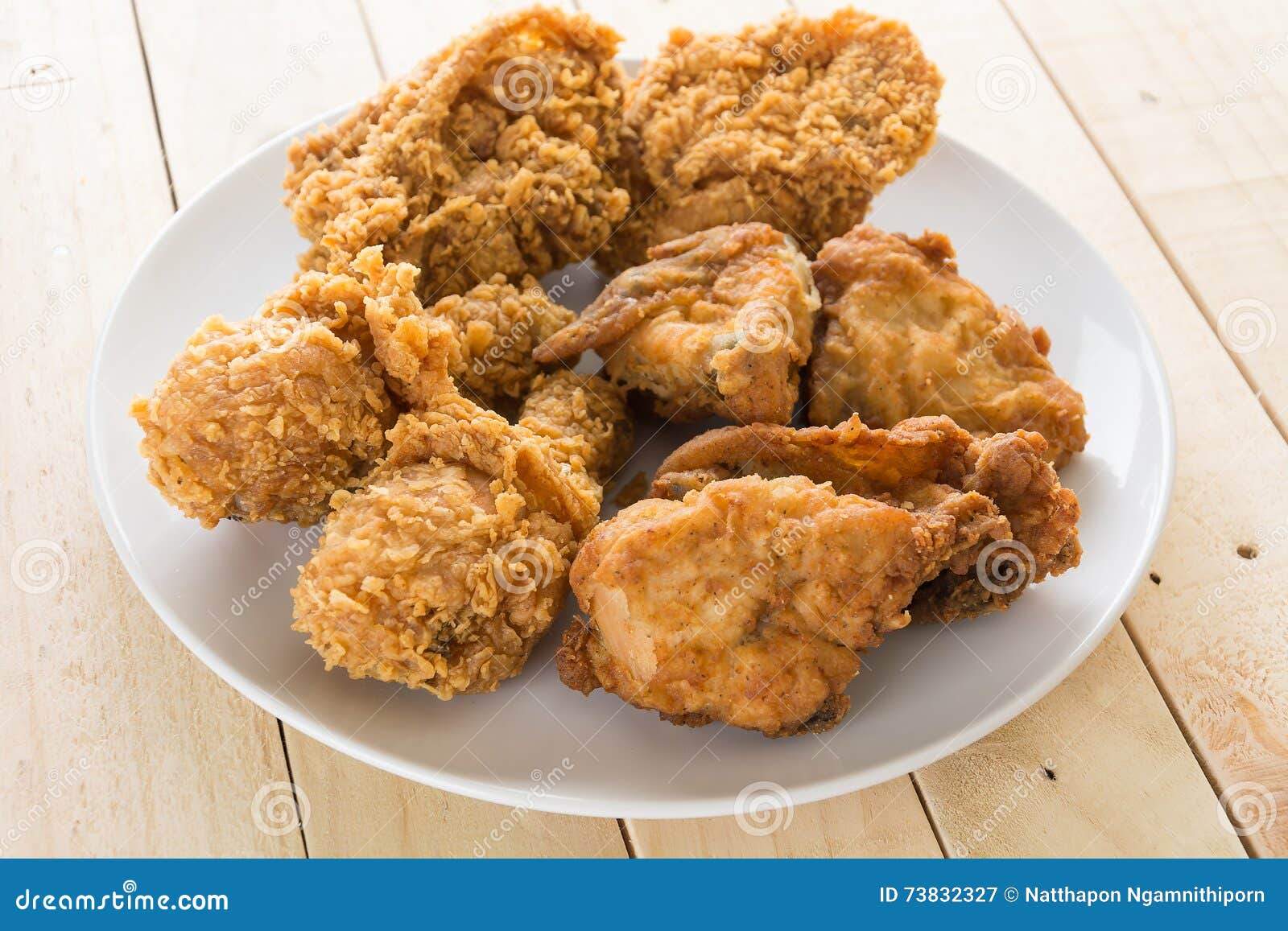 Fried crispy chicken stock image. Image of closeup, pieces - 73832327