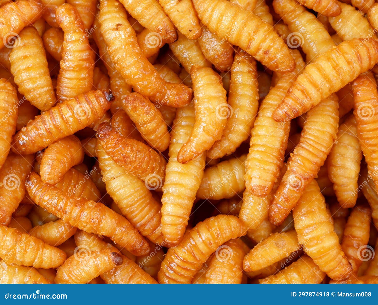 Fried Crispy Worms in Market Stock Photo - Image of crispy, appetizer ...