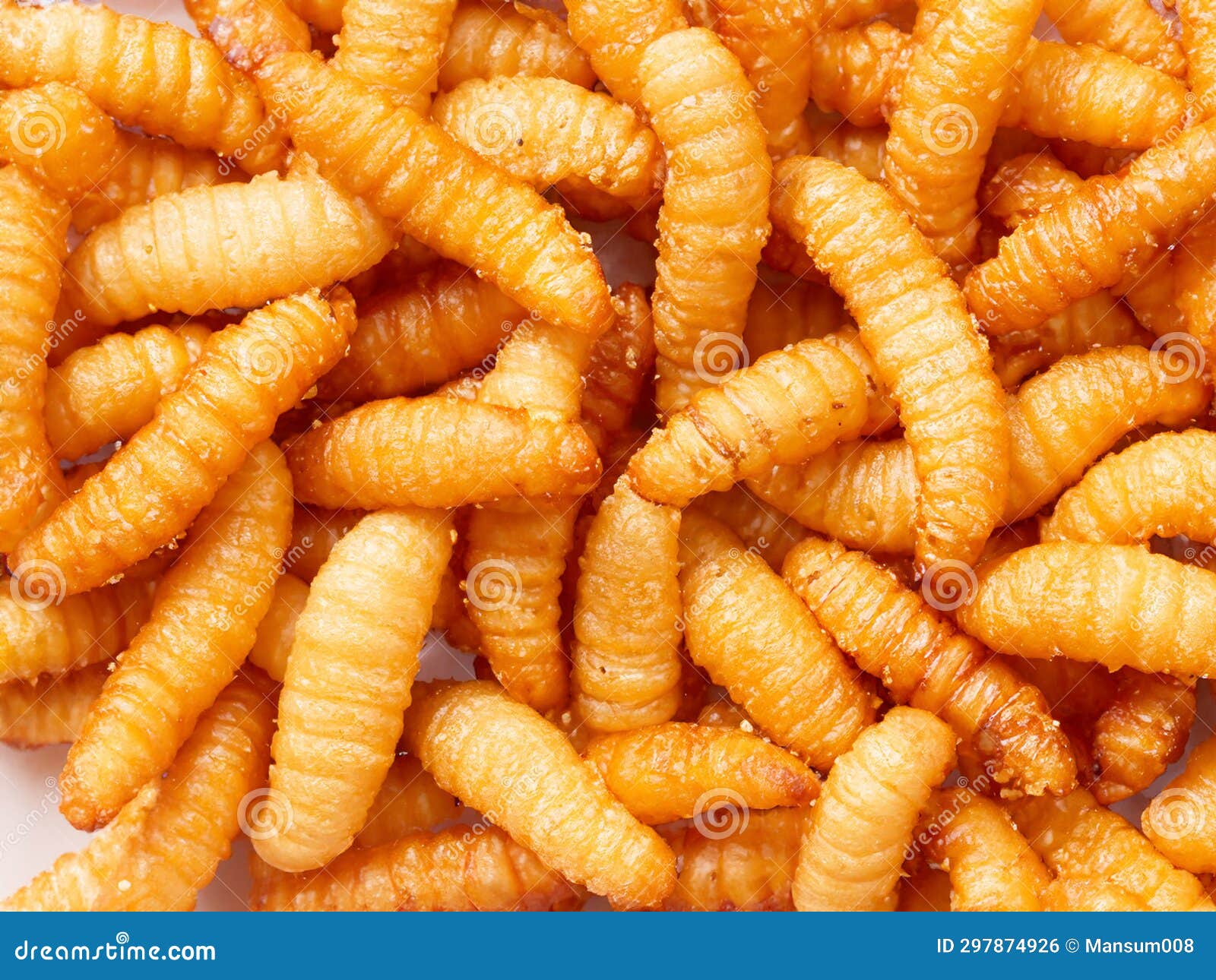 Fried Crispy Worms in Market Stock Photo - Image of cooked, brown ...