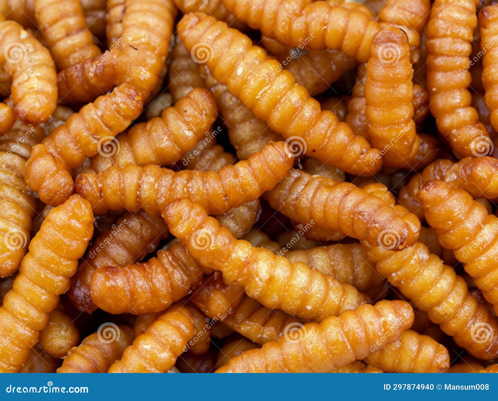 Fried Crispy Worms in Market Stock Photo - Image of worm, dinner: 297874940