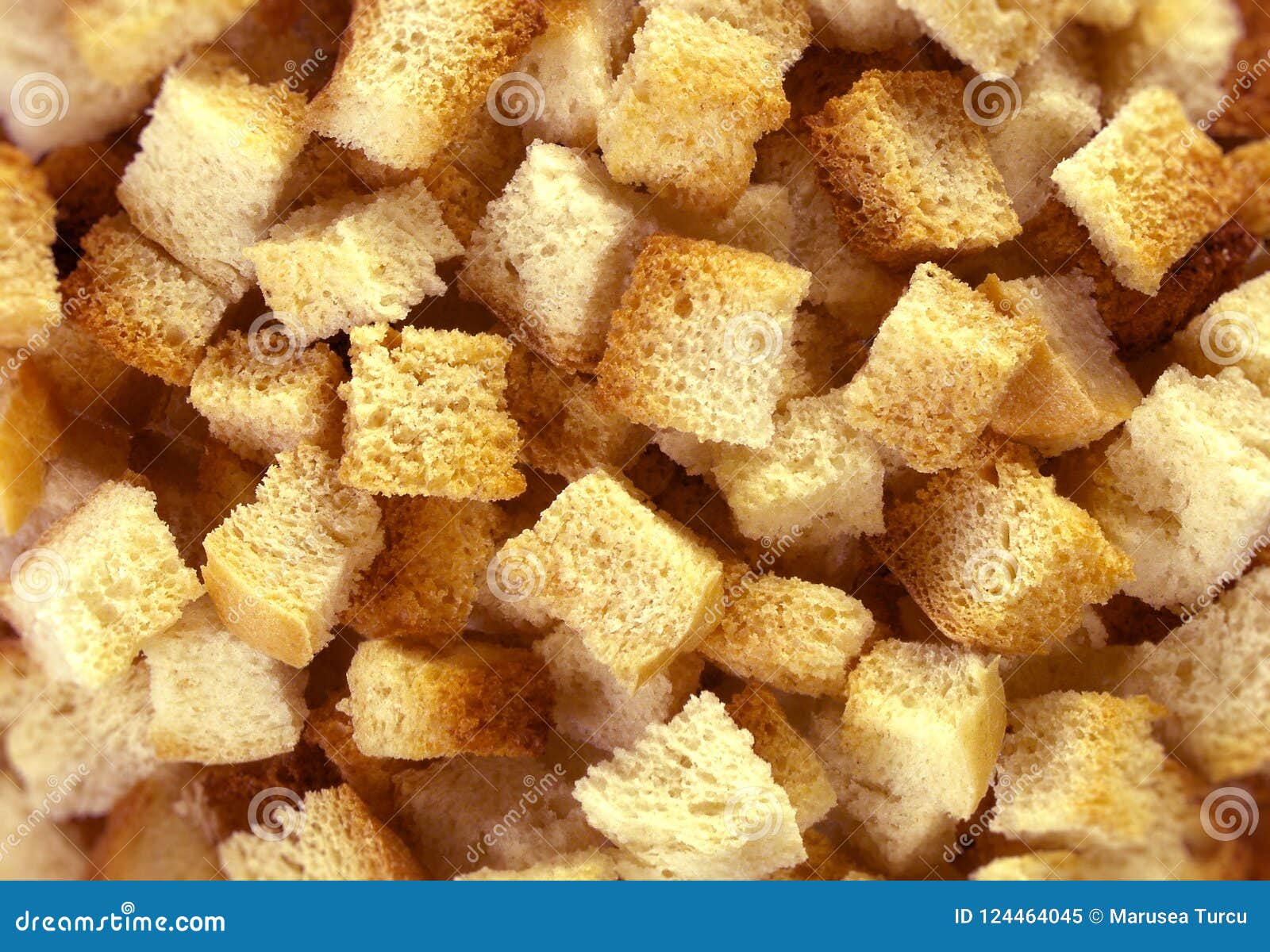 Fried croutons close up stock image. Image of croutons - 124464045