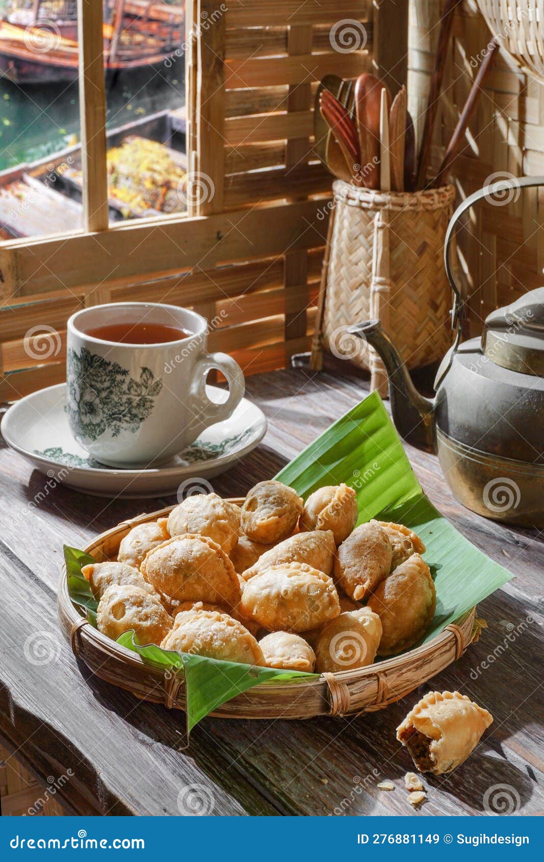 Fried Curry Puff Mini stock image. Image of brunch, called - 276881149