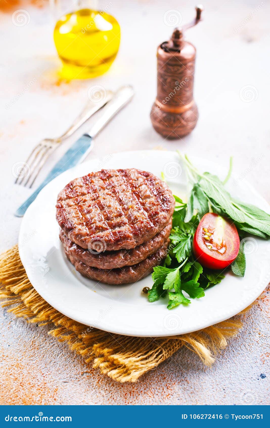 Cutlets stock photo. Image of fast, garlic, herb, herbal - 106272416