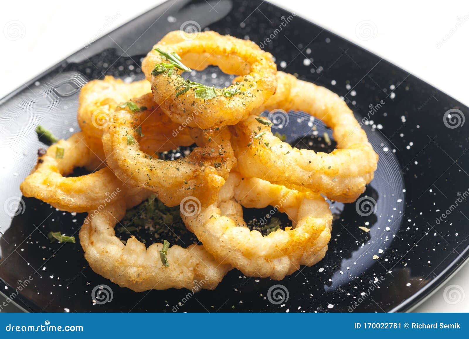 Fried Cuttlefish Rings in Batter Stock Image - Image of food ...