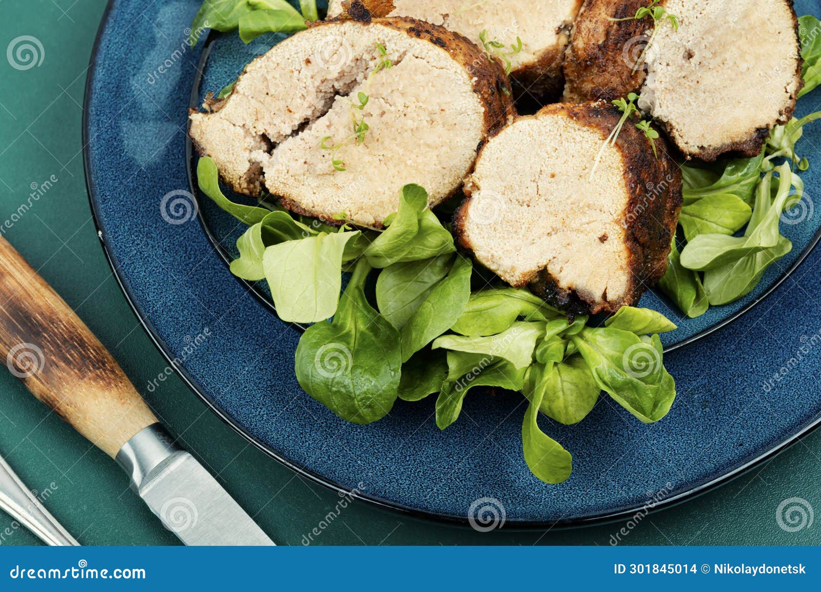 Grilled cod roe on a plate stock photo. Image of appetizer - 301845014
