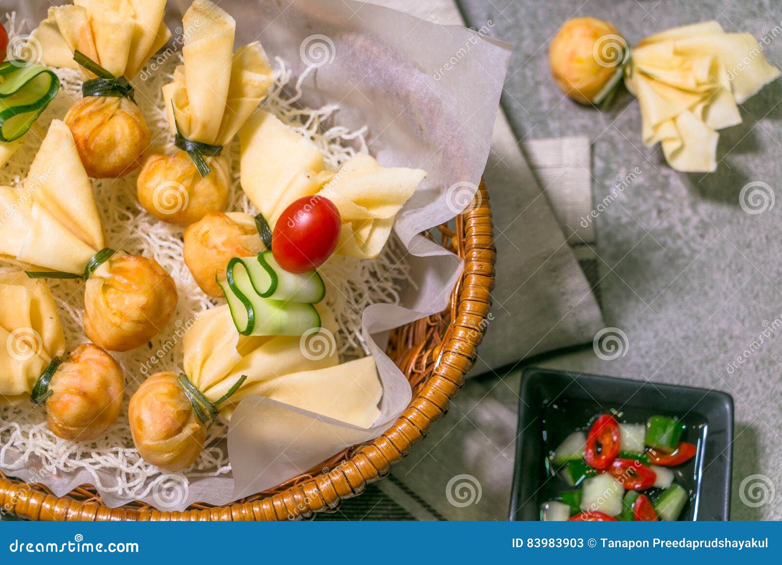 Fried dumplings on plate stock image. Image of fried - 83983903