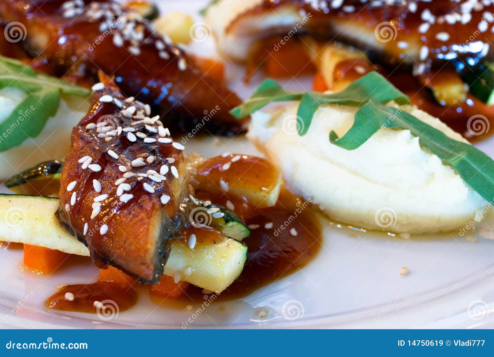 Fried eel stock image. Image of dinner, vegetable, fish - 14750619