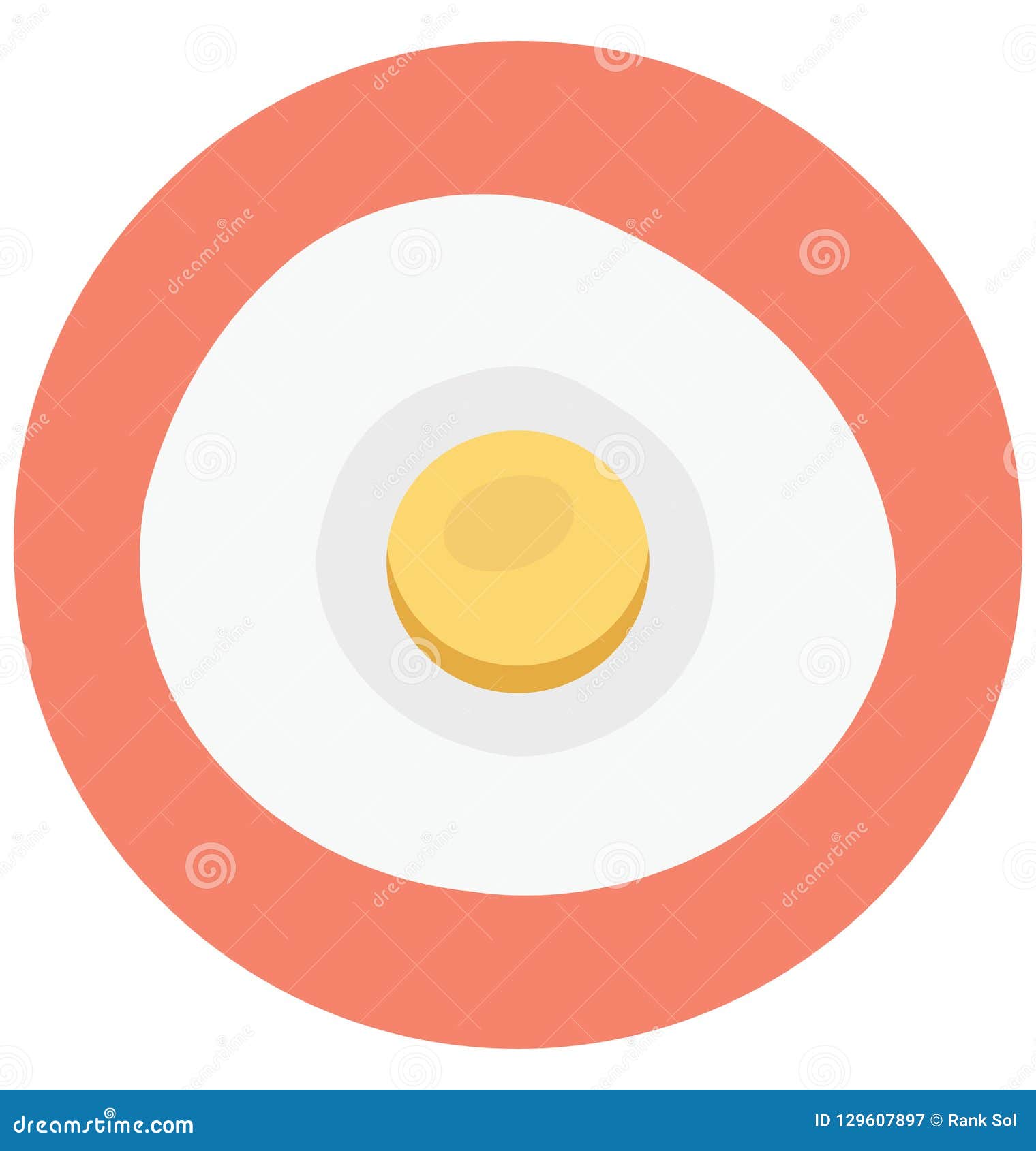 Fried Egg, Breakfast, Isolated Vector Icon that Can Be Easily Modified ...
