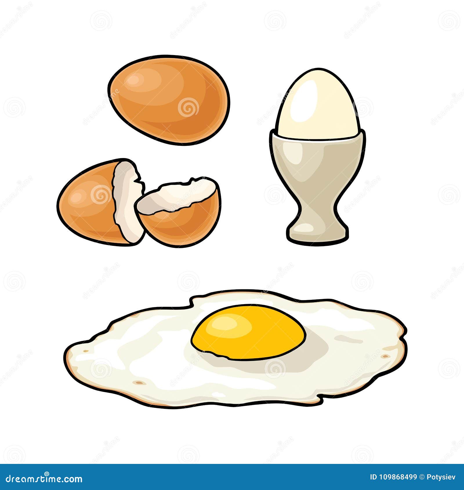 Fried Egg and Broken Shell. Vintage Color Engraving Illustration Stock ... Fried Egg and Broken Shell. Vintage Color Engraving Illustration Stock ...