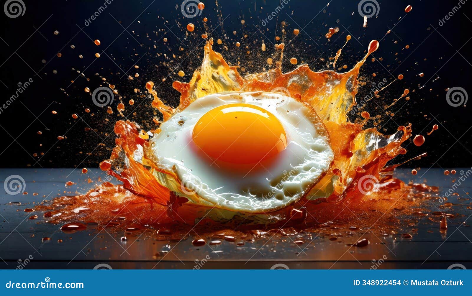 Fried Egg Explosion on the Table Stock Illustration - Illustration of ...