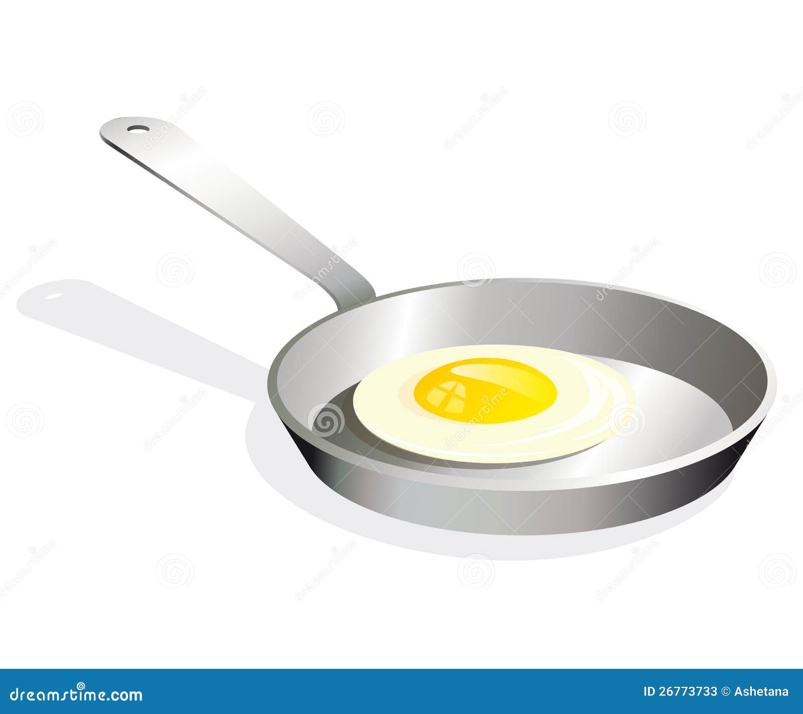 Fried Egg on the Frying-pan Stock Vector - Illustration of food ...
