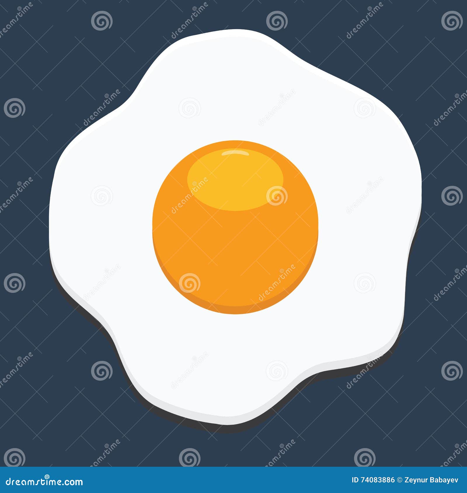 Fried Egg Icon with Flat Color Style Isolated Stock Vector - Illustration of chicken, cute: 74083886
