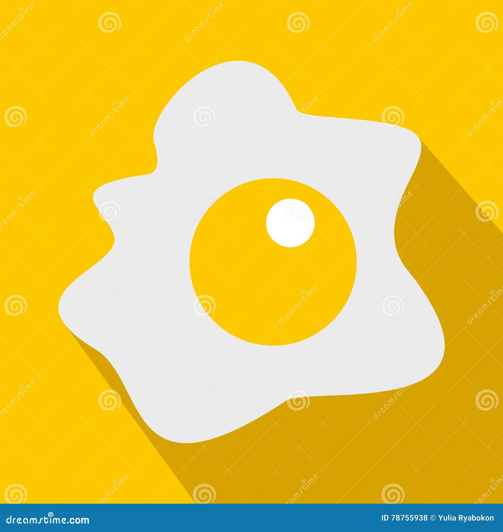 Fried egg icon, flat style stock vector. Illustration of heat - 78755938