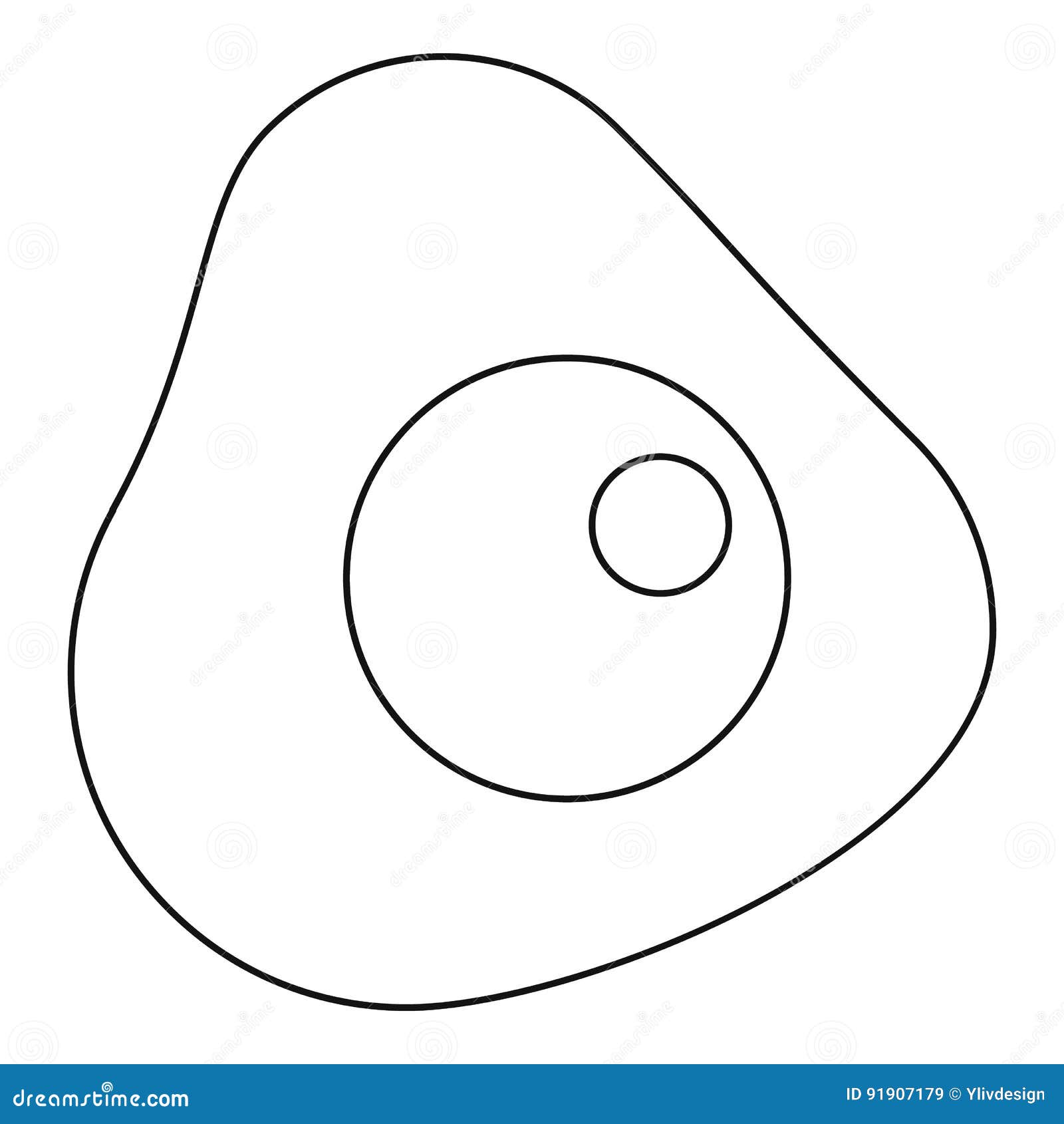 Fried egg icon outline stock vector. Illustration of kitchen - 91907179