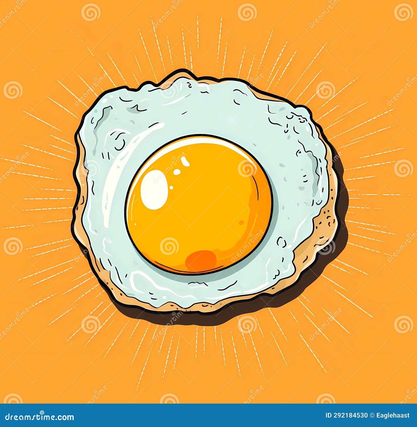 Fried Egg. Illustration for a Coffee Shop Stock Illustration - Illustration of plate, painting ...