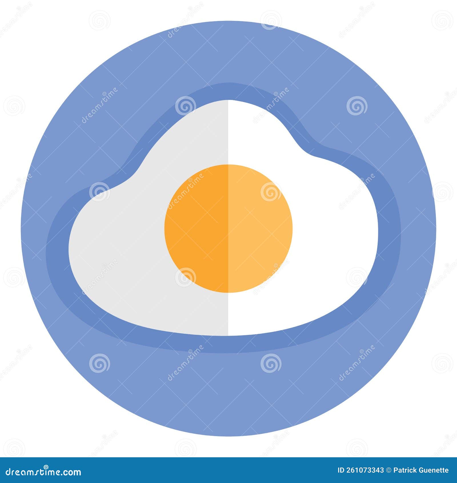 Fried egg, icon stock vector. Illustration of abstract - 261073343