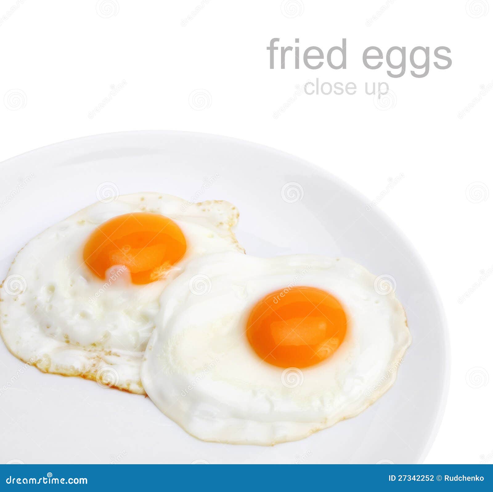 Fried egg on plate stock photo. Image of cooking, food - 27342252