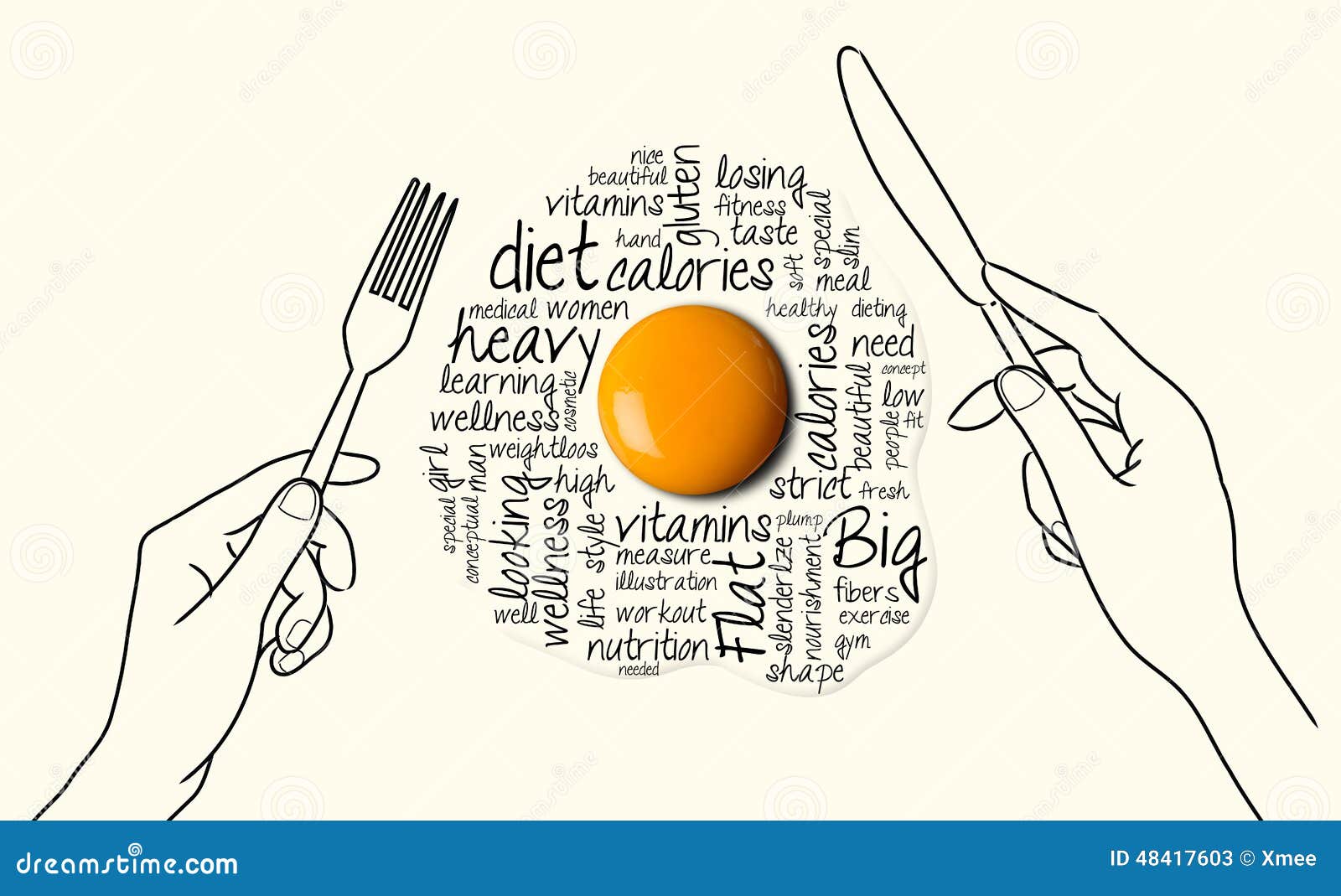 Fried egg in plate stock illustration. Illustration of diet - 48417603