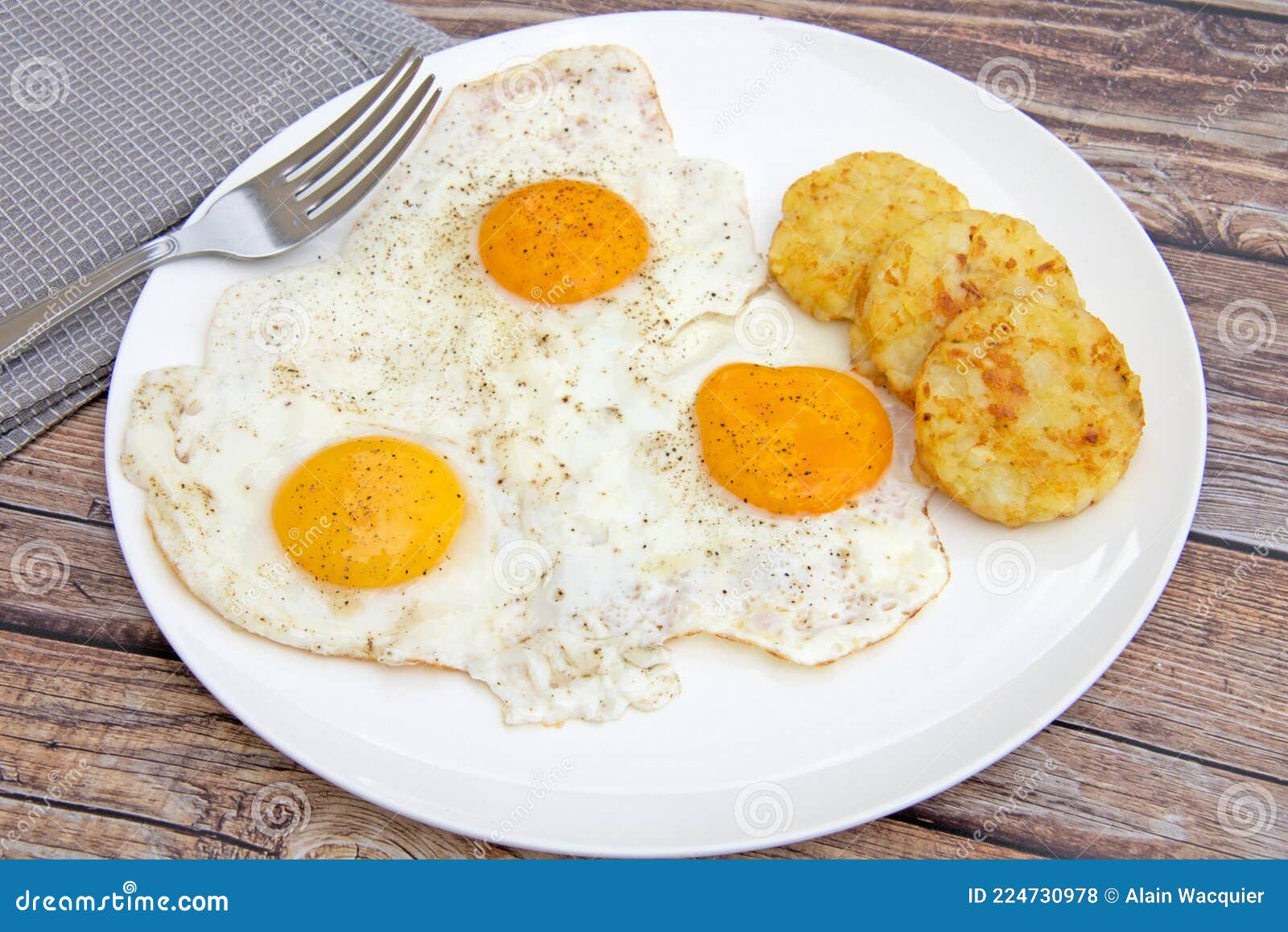 Fried Egg and RÃ¶sti on a Plate Stock Photo - Image of plate, cooked ...