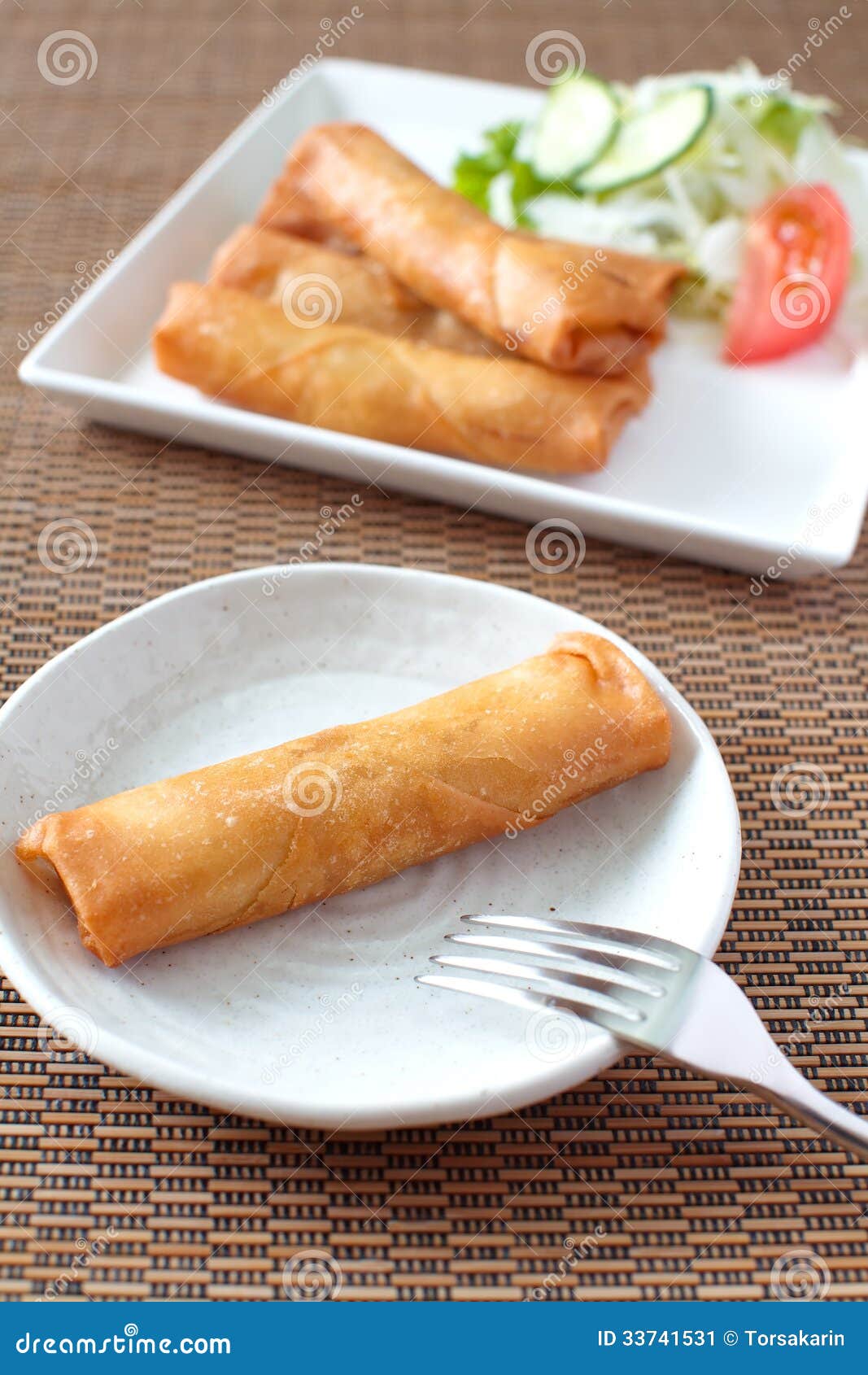 Fried Egg Rolls stock image. Image of treat, chinese - 33741531