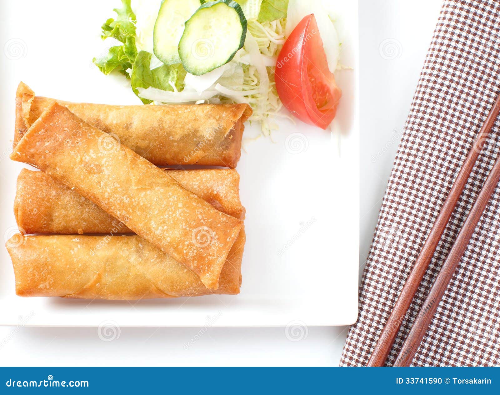Fried Egg Rolls stock photo. Image of fried, asian, deep - 33741590