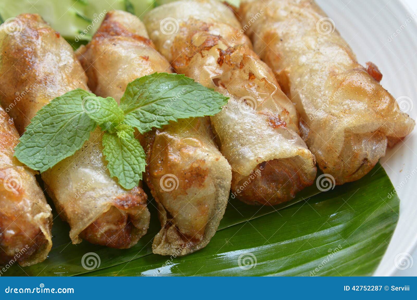 Fried Egg Rolls of Vietnamese Cuisine Stock Image - Image of sour ...